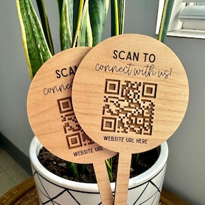 QR Code Plant Stake, Business Social Media Sign, Custom QR Code Sign ...