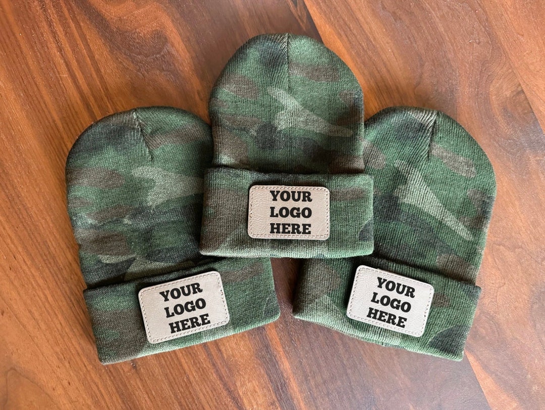 Custom Leather Patch Beanies, Personalized Beanie Hats With Custom Logo ...