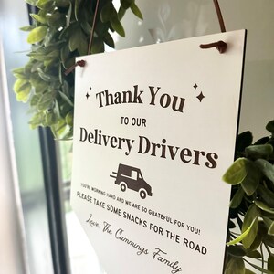 Personalized Delivery Driver Sign, Thank You Sign, Package Sign, Front ...