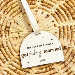 Funny Wedding Ornament, Finally Married Ornament, Christmas Gift ...