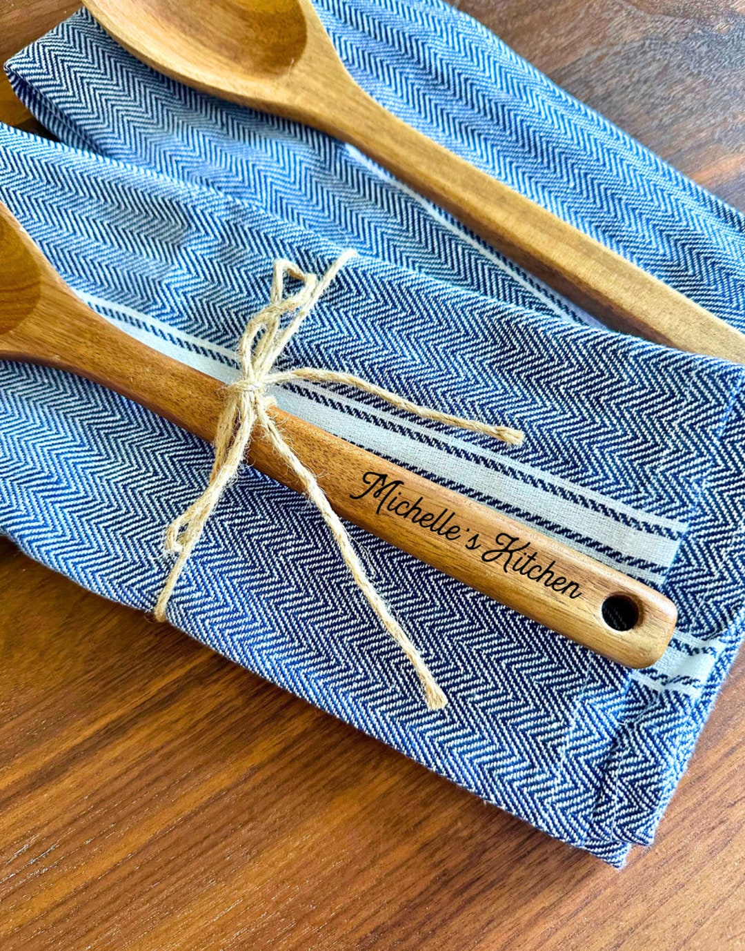 Personalized Engraved Wooden Stirring Spoon Set, Christmas Gift ...