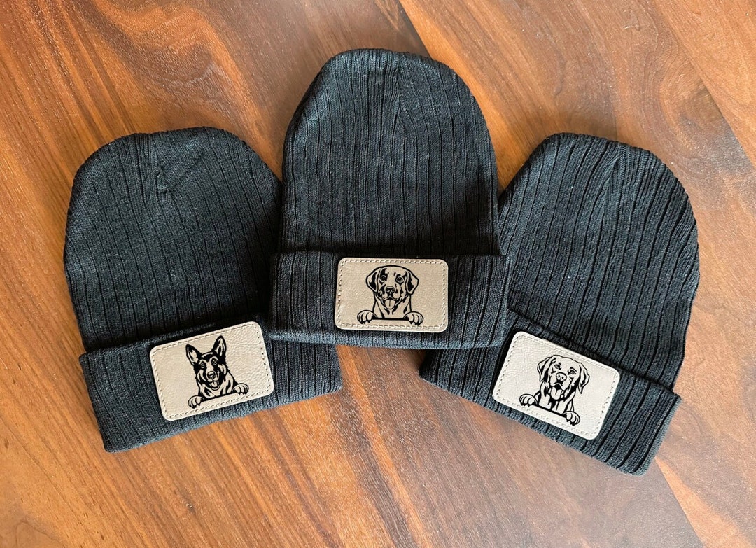 Personalized Dog Beanies, Custom Personalized Beanie Hats With Leather ...