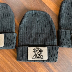 Personalized Dog Beanies, Custom Personalized Beanie Hats With Leather ...