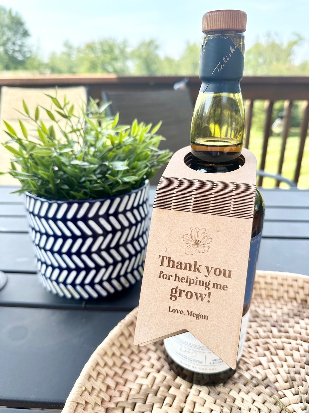 Personalized Gift Tag Wine Bottle Gift Tag Thank You for - Etsy