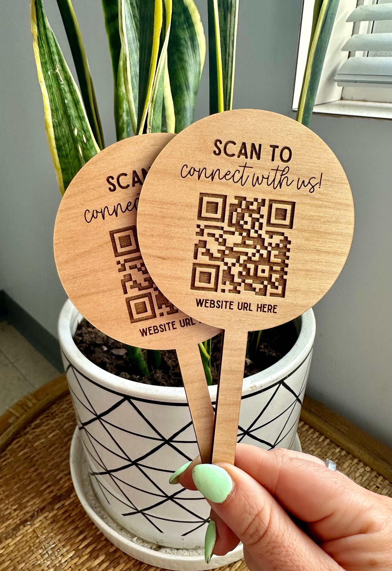 QR Code Plant Stake, Business Social Media Sign, Custom QR Code Sign ...