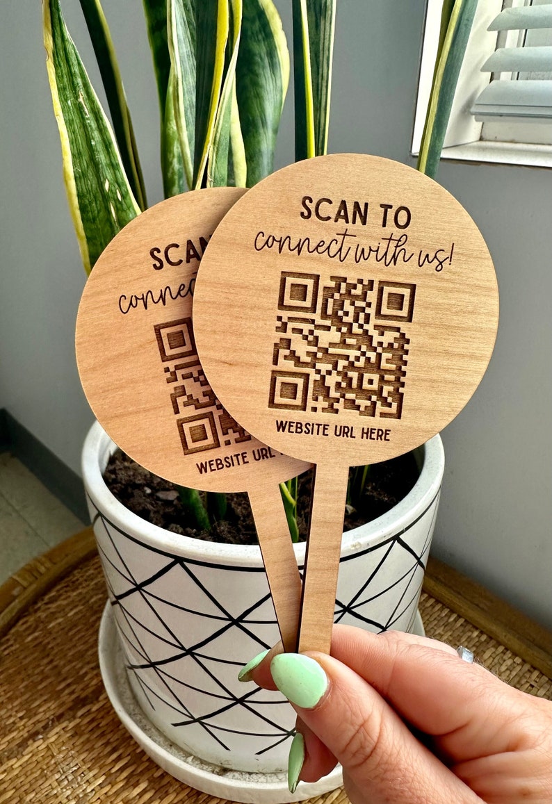 QR Code Plant Stake, Business Social Media Sign, Custom QR Code Sign ...