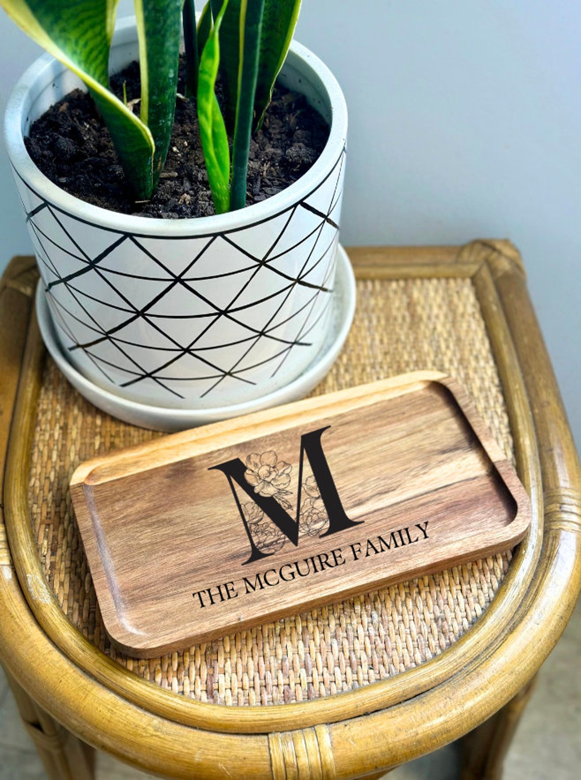 Custom Engraved Acacia Serving Tray, Personalized Tray, Housewarming ...