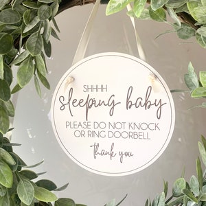 Baby Sleeping Sign, Don't Ring Doorbell, Front Door Sign, Do Not ...