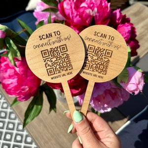 QR Code Plant Stake, Business Social Media Sign, Custom QR Code Sign ...