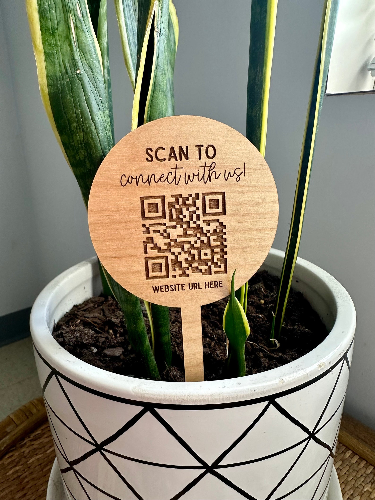 QR Code Plant Stake, Business Social Media Sign, Custom QR Code Sign ...