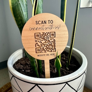 QR Code Plant Stake, Business Social Media Sign, Custom QR Code Sign ...