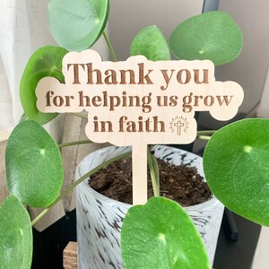 Sunday School Teacher Gift, Religious Plant Sign, Thank You for Helping ...