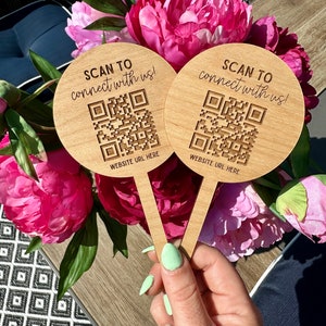 QR Code Plant Stake, Business Social Media Sign, Custom QR Code Sign ...