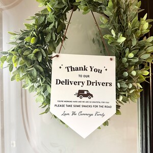 Personalized Delivery Driver Sign, Thank You Sign, Package Sign, Front ...