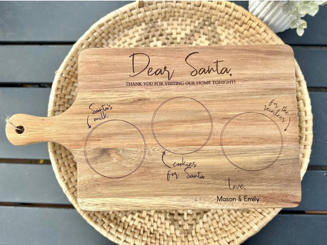 Personalized Santa Tray, Custom Cutting Board, Christmas Santa Cookie ...