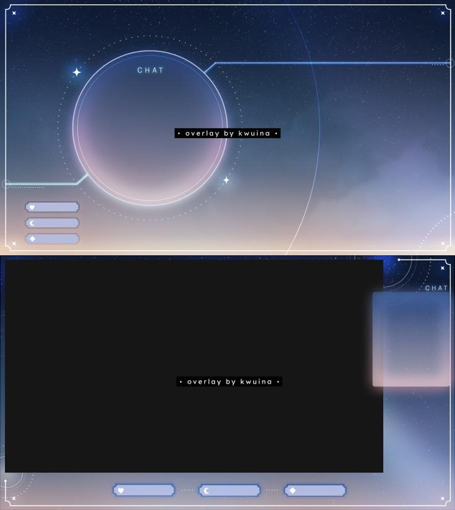 Static Customizable Cosmic Pastel Galaxy Twitch Overlay Set for ...