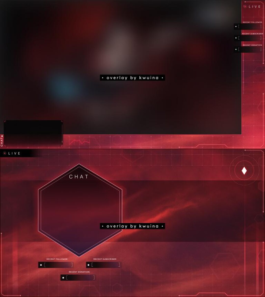 Static Customizable Cyber Virtual Twitch Overlay Set for Streamers and ...