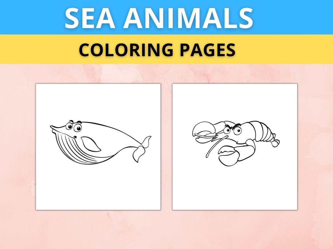 29 Cute Sea Animals Coloring Pages, Sea Creatures Coloring Sheets for ...