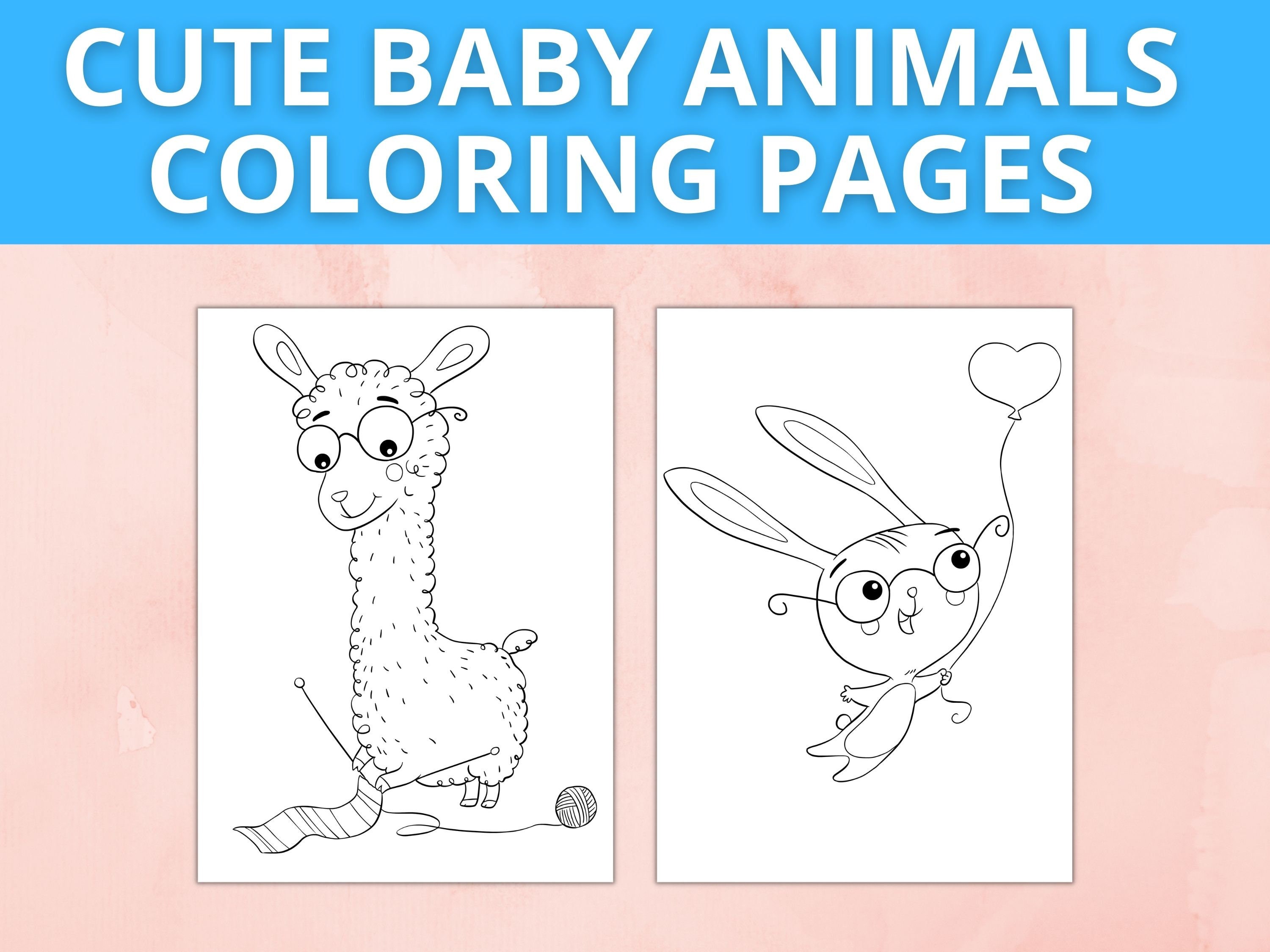 20 Cute Baby Animals Coloring Pages, Animals Coloring Sheets for Kids ...