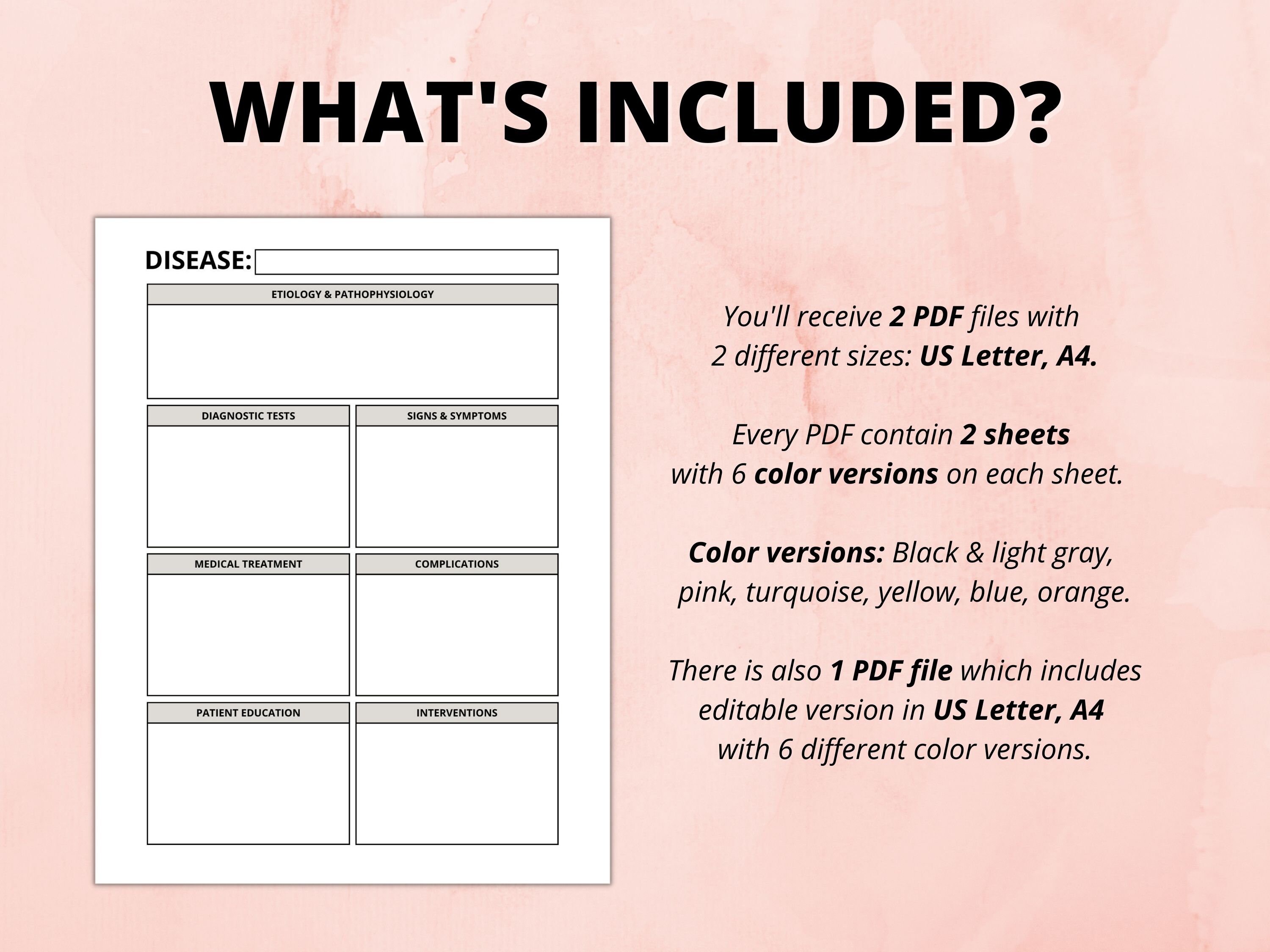 Med Surg Study Template, Nursing Notes, Disease Template, Nursing ...