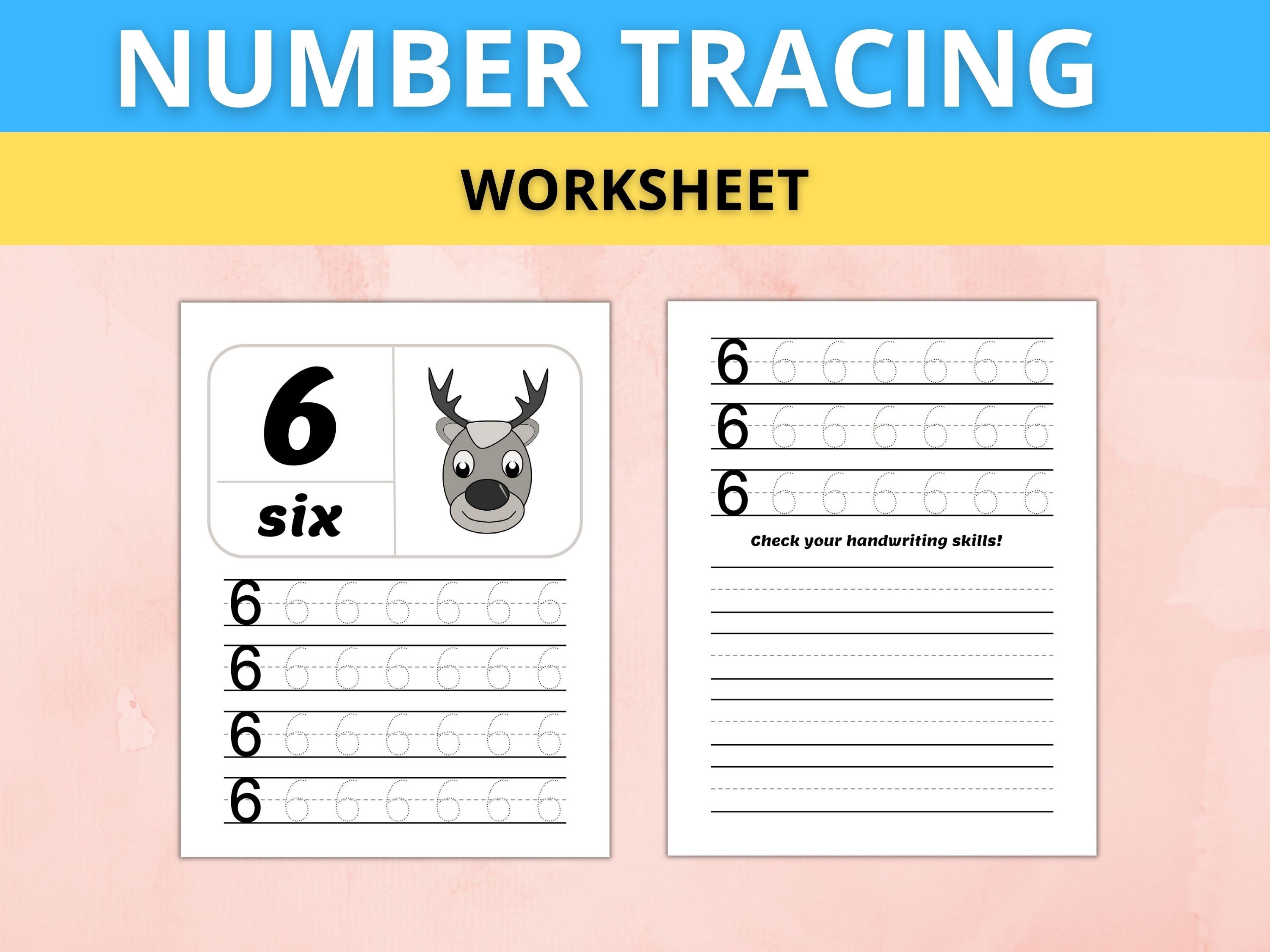 1-50 Number Tracing Worksheet for Kids, Handwriting Practice Sheets for ...