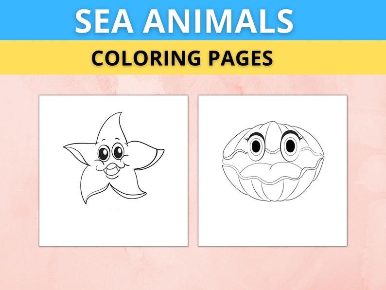 29 Cute Sea Animals Coloring Pages, Sea Creatures Coloring Sheets for ...