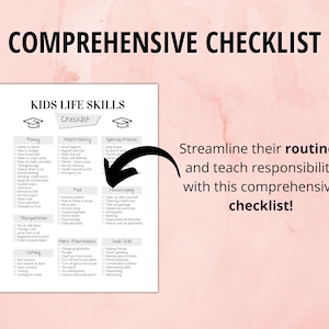 Kids Life Skills Checklist Kids Daily Routine & Chore List - Etsy