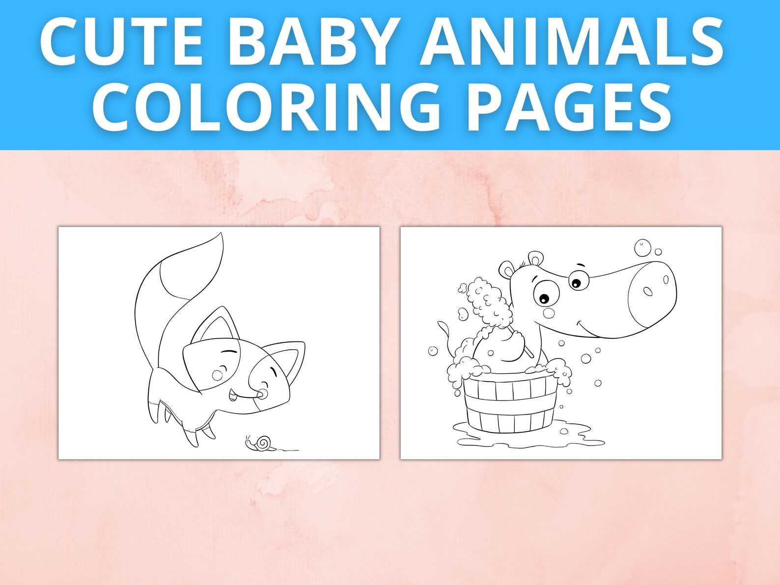 20 Cute Baby Animals Coloring Pages, Animals Coloring Sheets for Kids ...