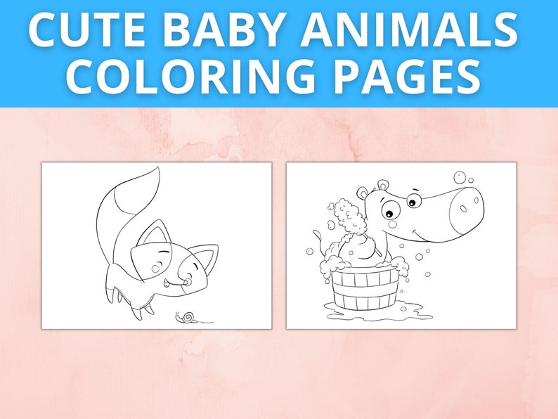 20 Cute Baby Animals Coloring Pages, Animals Coloring Sheets for Kids ...