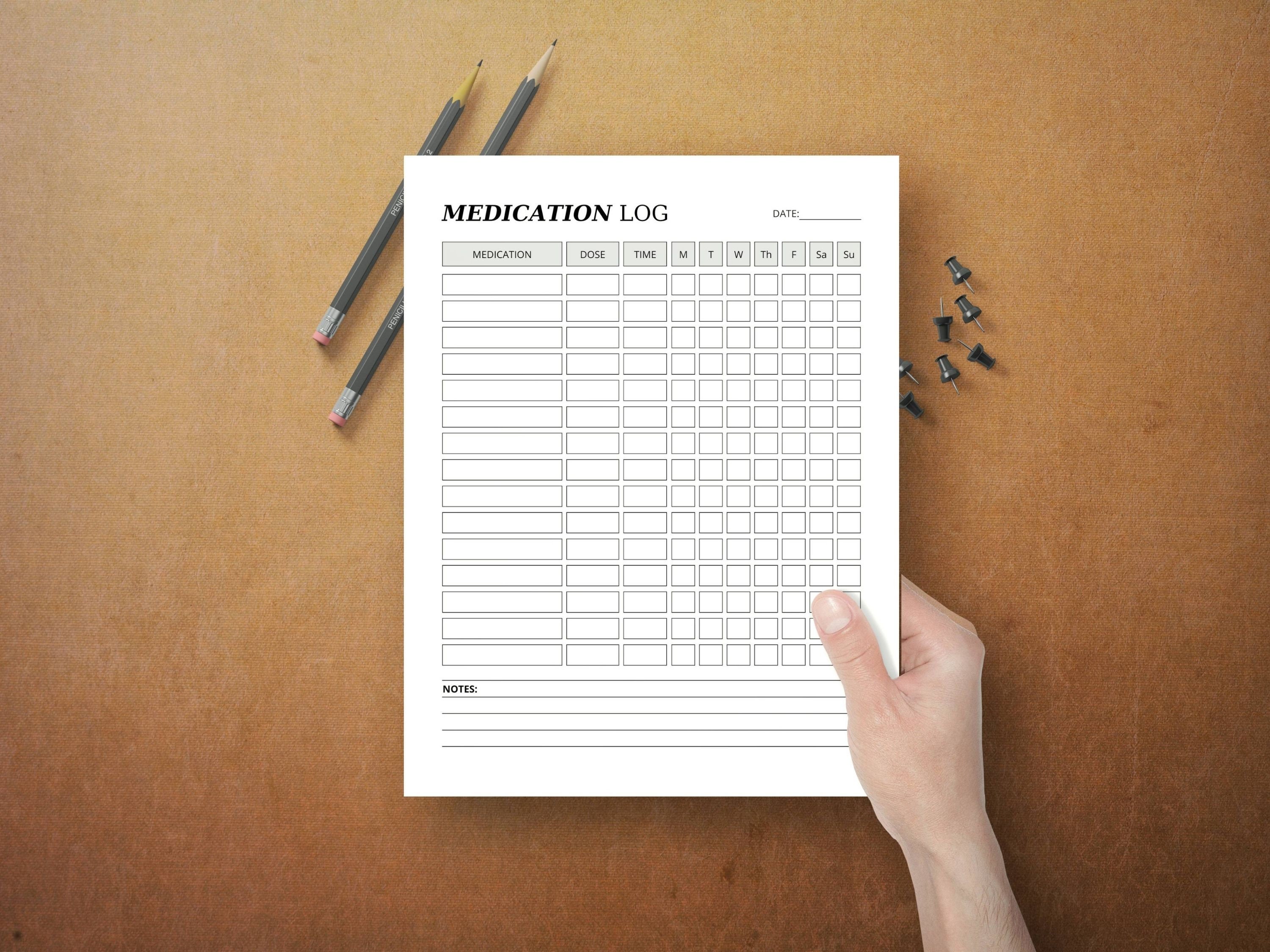 Daily Medication Log, Vitamin and Pill Tracker, Medication Organizer ...