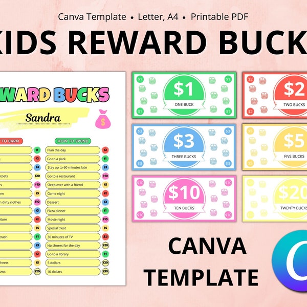 Reward Money Template Canva - Etsy