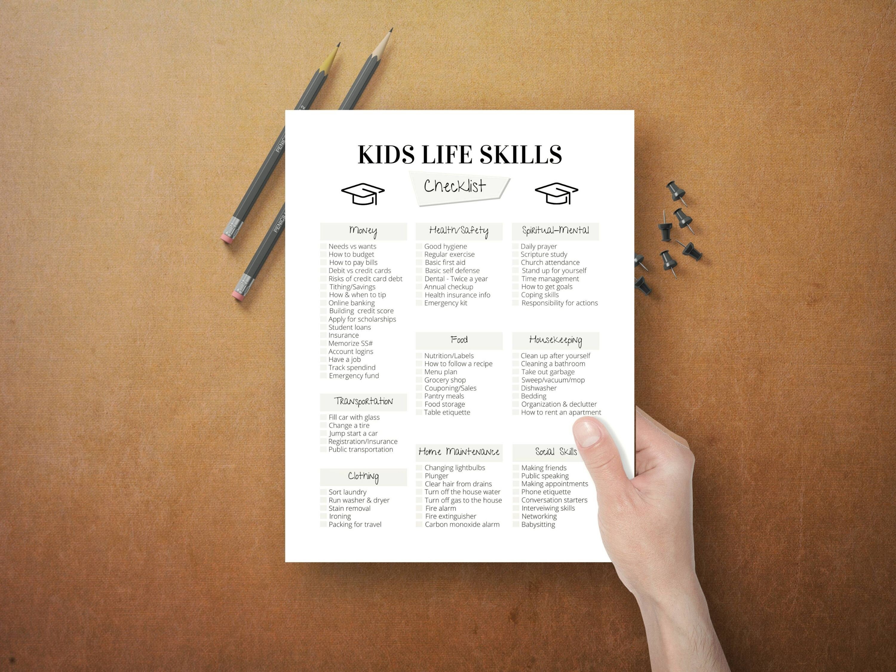 Kids Life Skills Checklist Kids Daily Routine & Chore List - Etsy