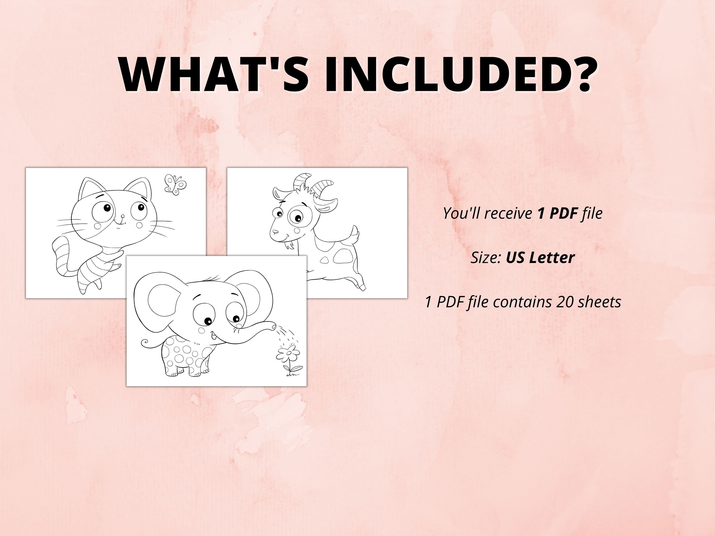 20 Cute Baby Animals Coloring Pages, Animals Coloring Sheets for Kids ...