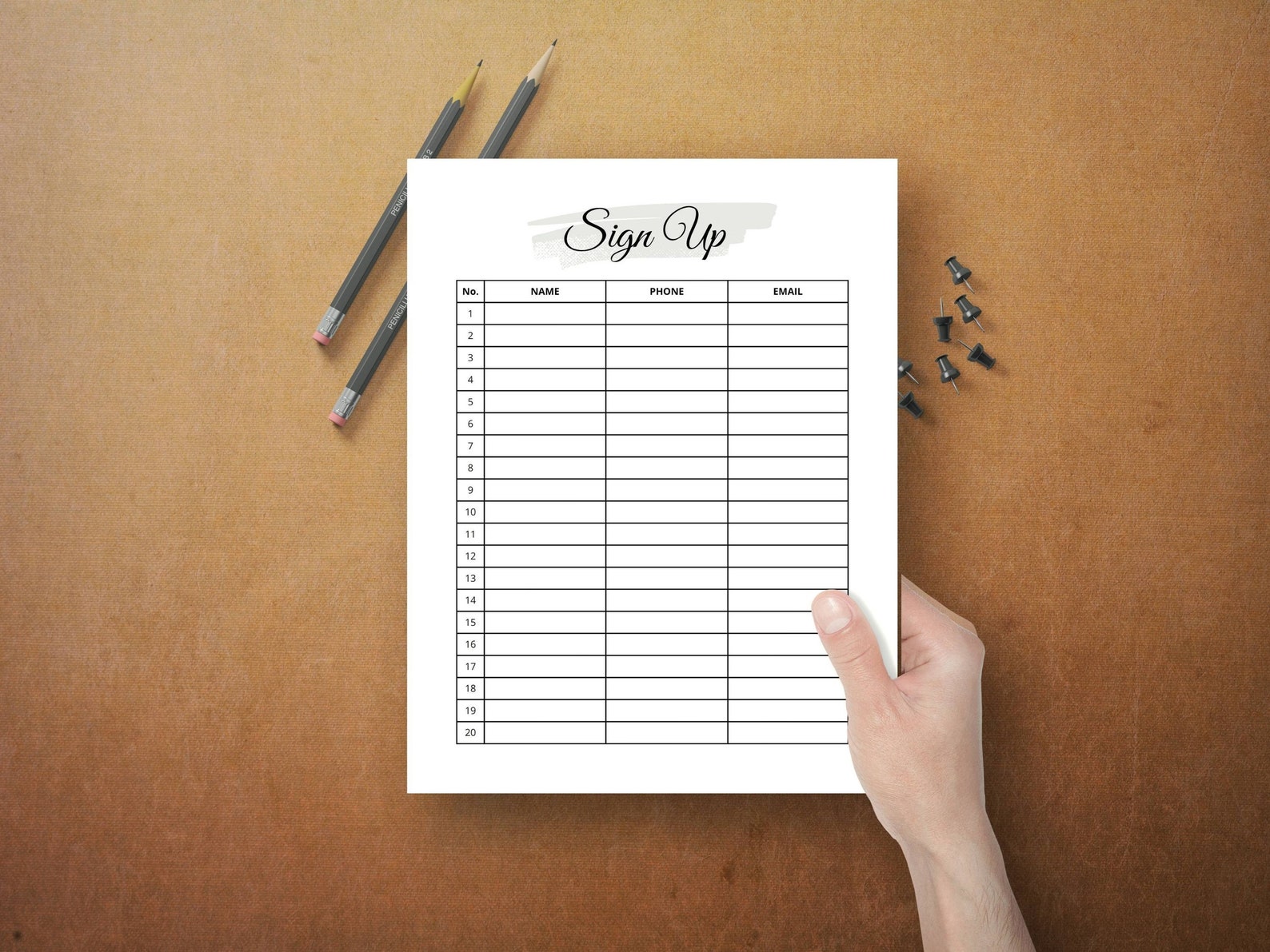 Elegant Sign up Sheet for Events & Meetings, Great Sign in Sheet to ...