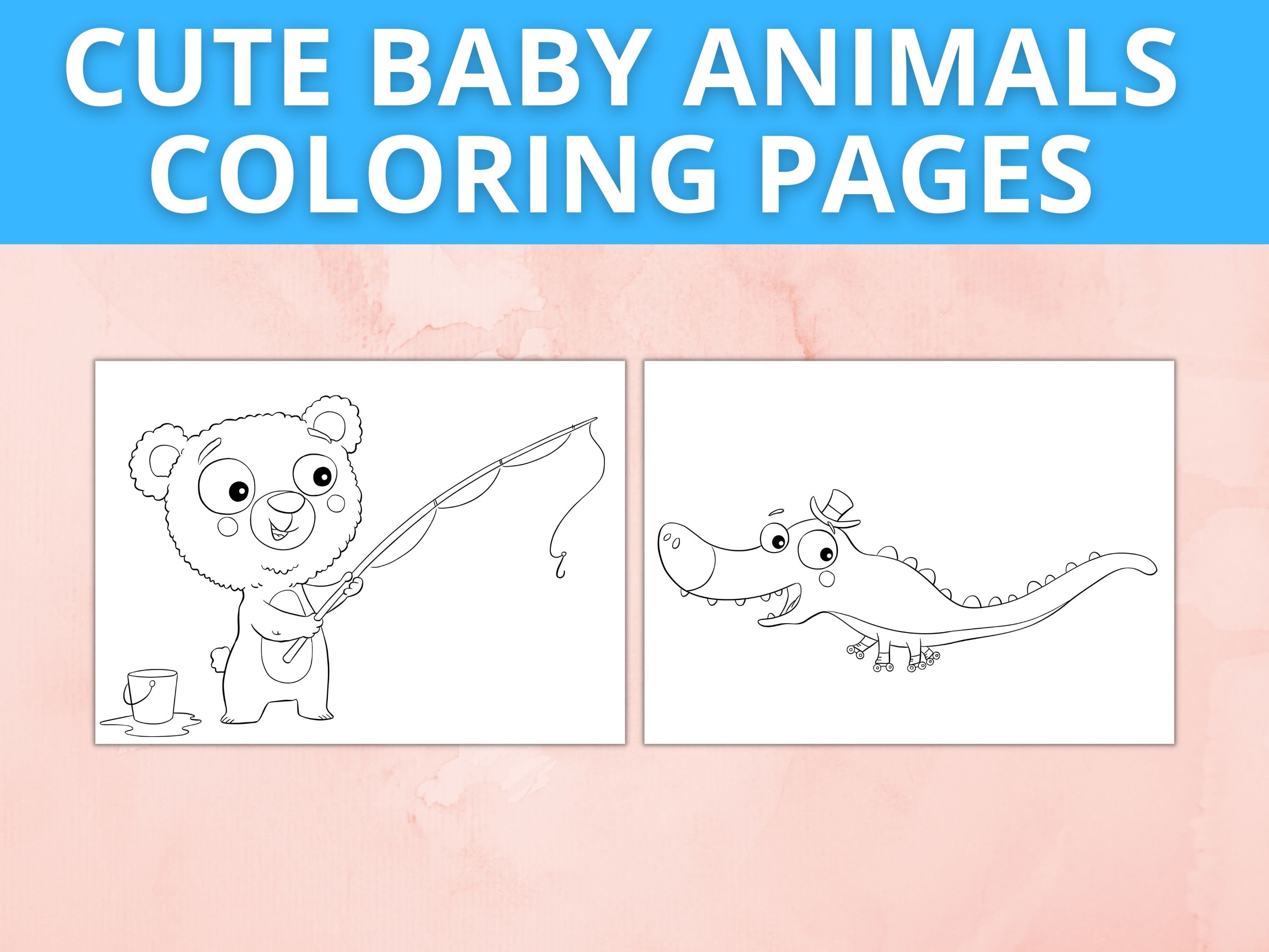20 Cute Baby Animals Coloring Pages, Animals Coloring Sheets for Kids ...