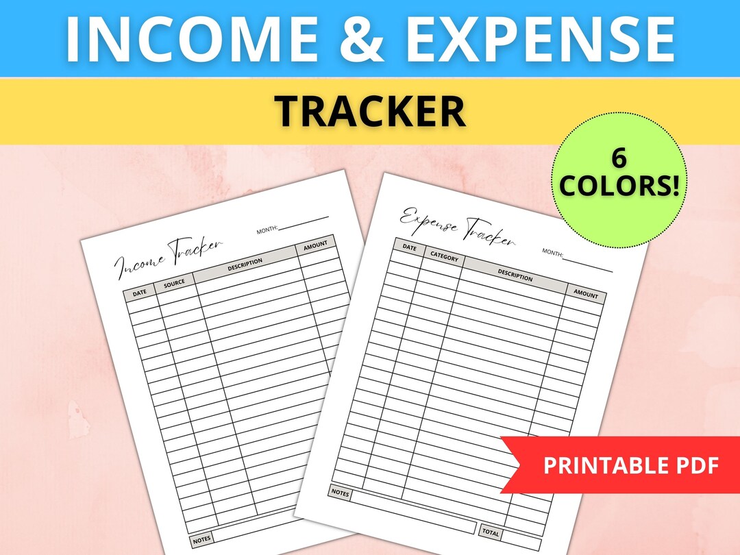 Income and Expense Tracker, Income Sheet, Expense Log, Business ...