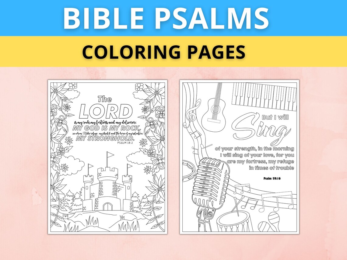 36 Bible Psalms Scripture Coloring Pages, Adult Bible Verse Coloring ...