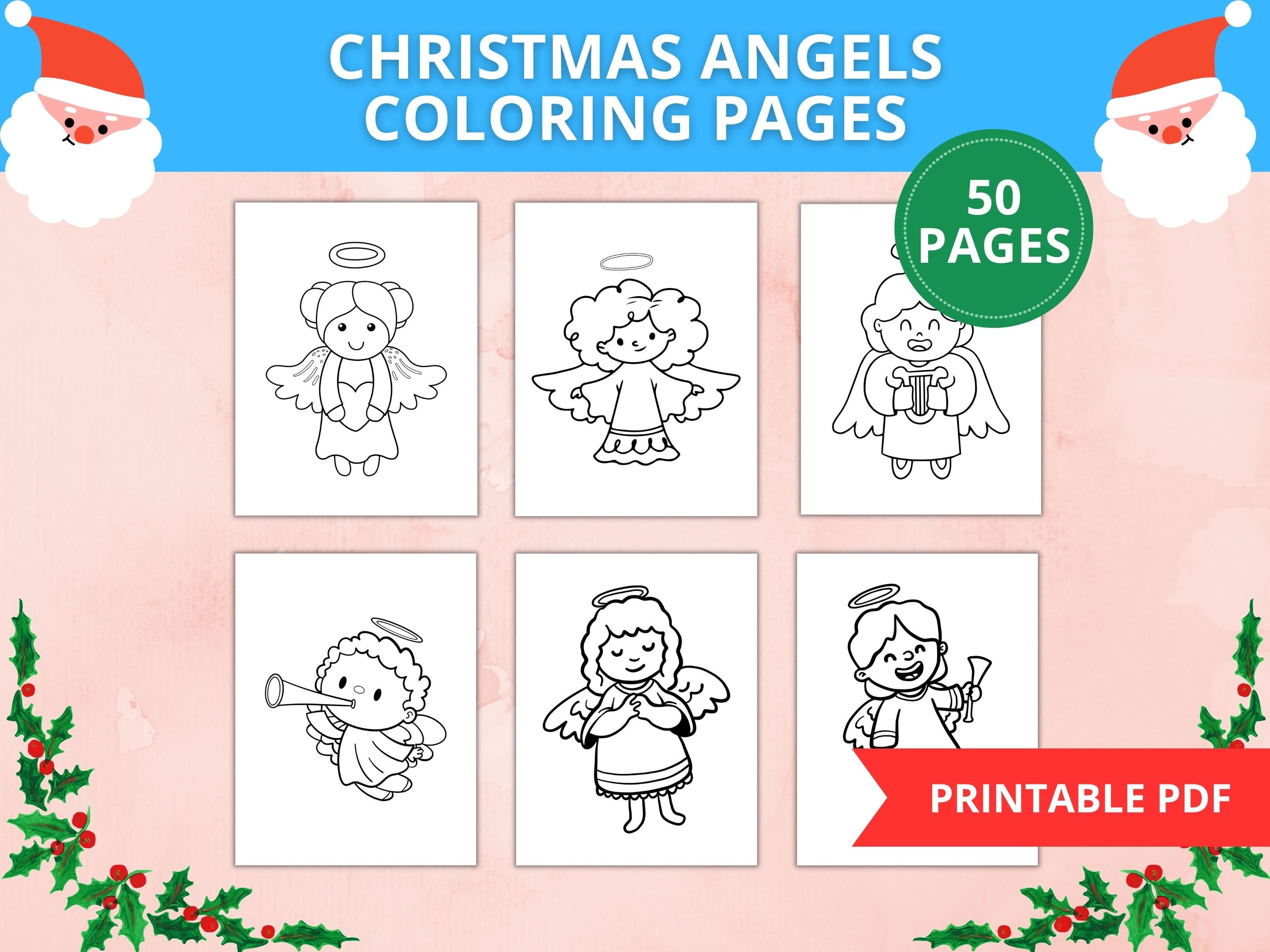 50 Cute Angels Christmas Coloring Pages 20 Fun Facts About Christmas ...
