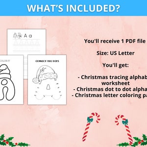 Christmas Tracing Alphabet Worksheet, Dot to Dot Christmas Alphabet ...