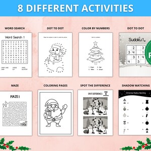 45 Christmas Activity Sheets: Coloring Pages, Word Search, Dot to Dot ...