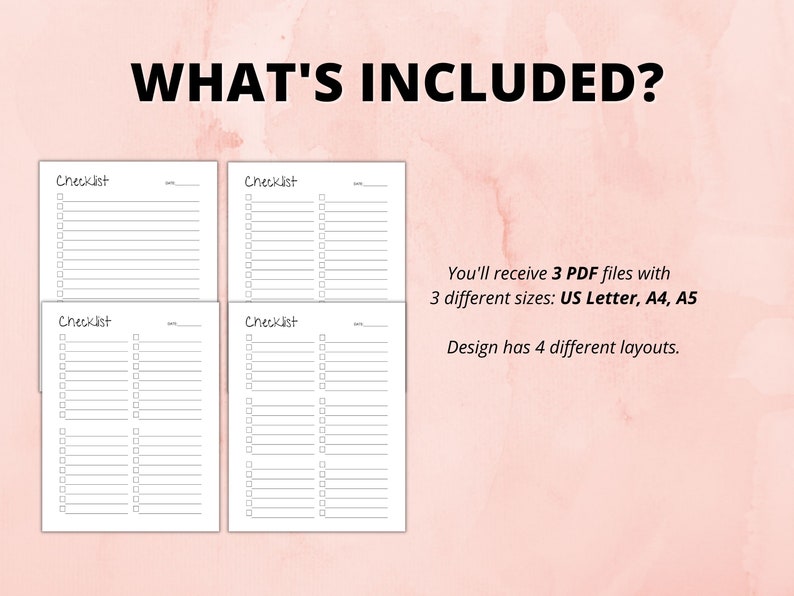 Blank Checklist Template, Minimalist & Simple Task Checklist, Printable ...