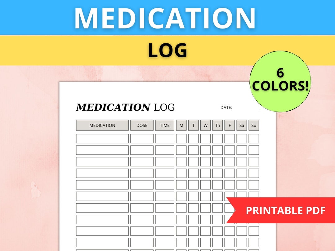 Daily Medication Log, Vitamin and Pill Tracker, Medication Organizer ...