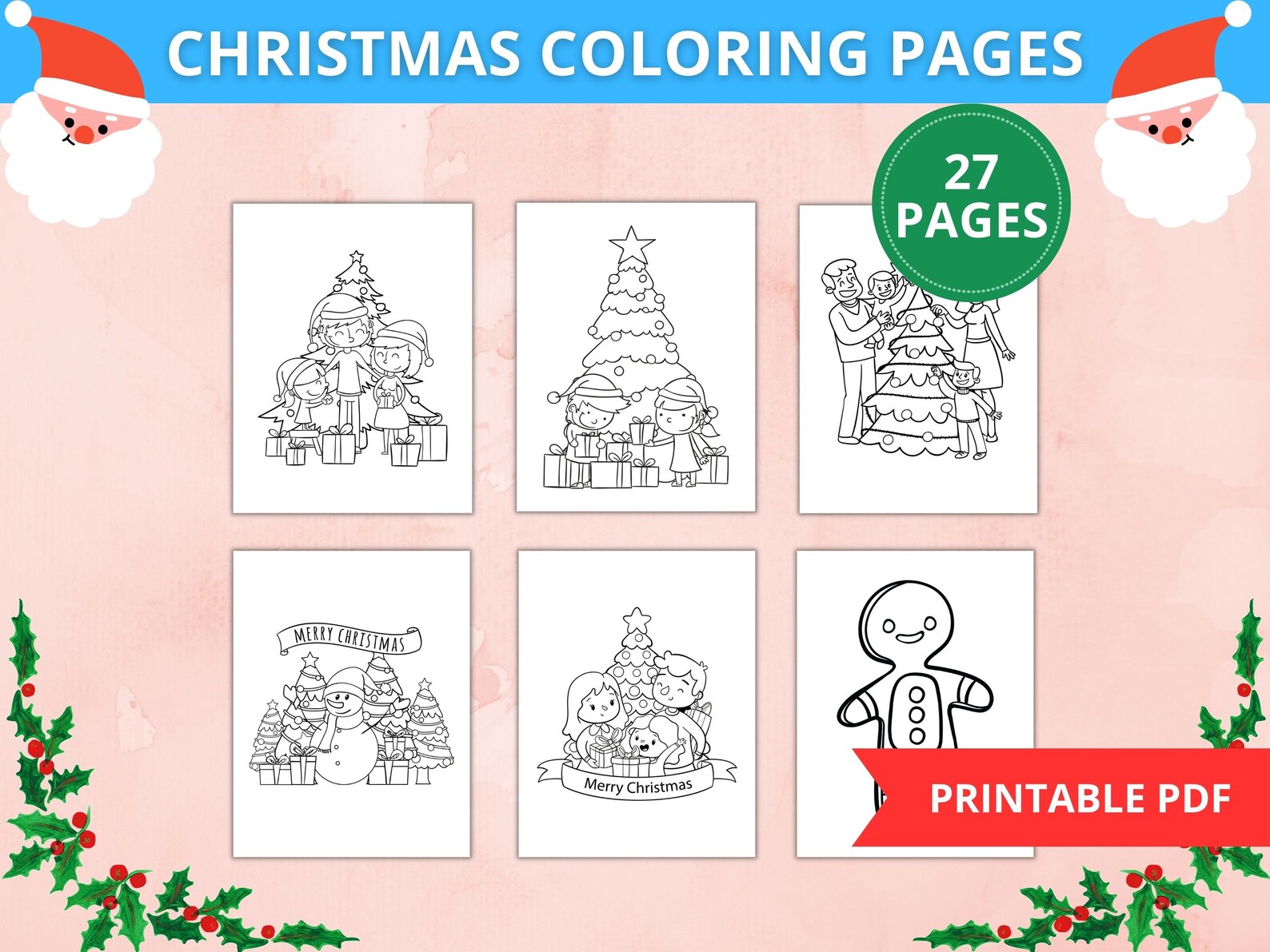 27 Christmas Coloring Pages for Kids, Cute Christmas Coloring Sheets ...