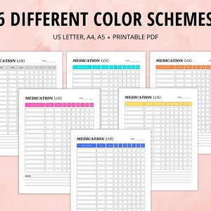 Daily Medication Log, Vitamin and Pill Tracker, Medication Organizer ...