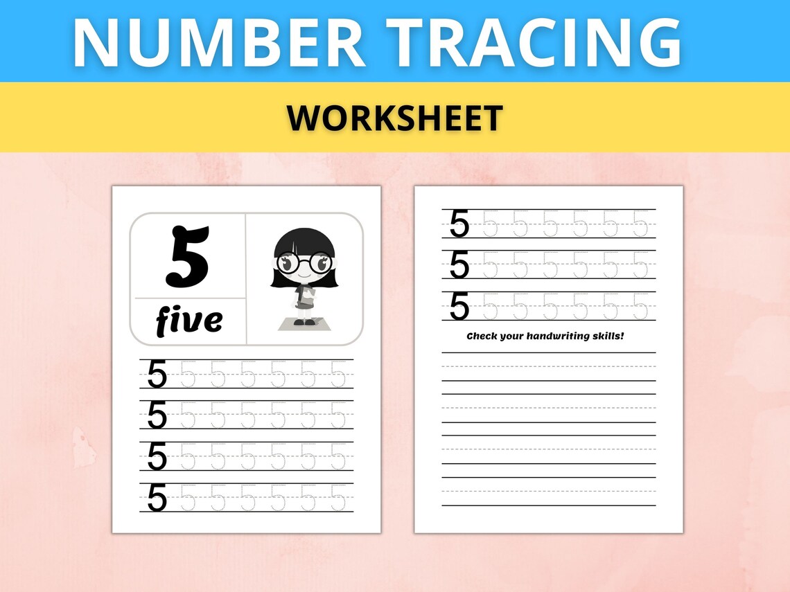 1-50 Number Tracing Worksheet for Kids, Handwriting Practice Sheets for ...