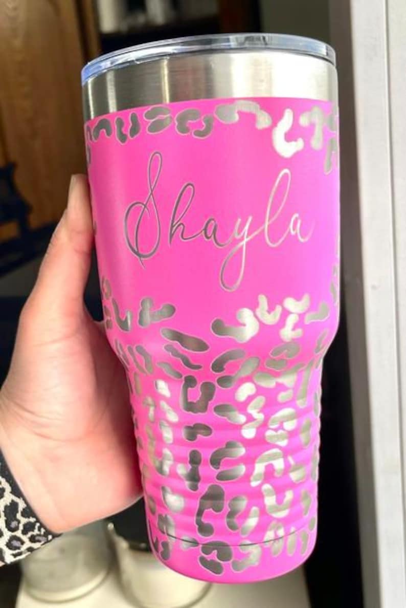 Custom Engraved 30 Oz Cheetah Print Tumbler - Etsy