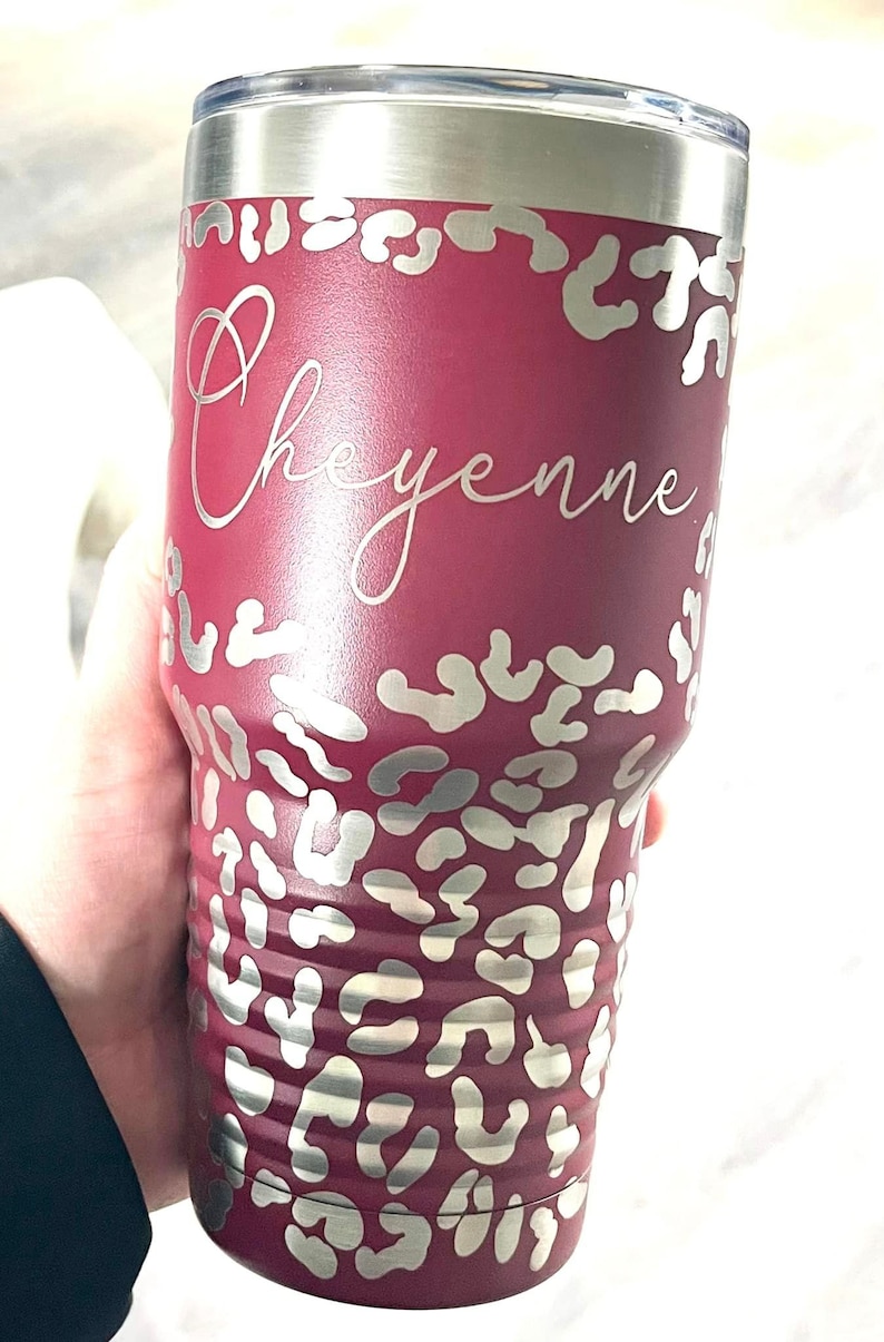Custom Engraved 30 Oz Cheetah Print Tumbler - Etsy