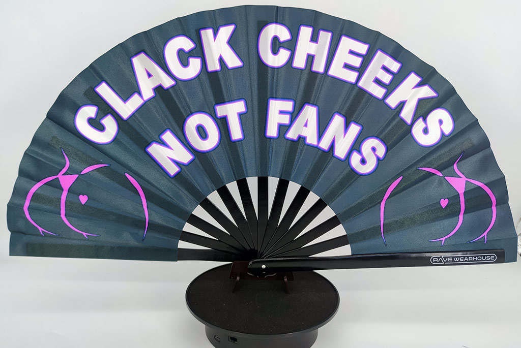 Clack Cheeks Not Fans Large Rave Clack Fan UV Reflective - Etsy