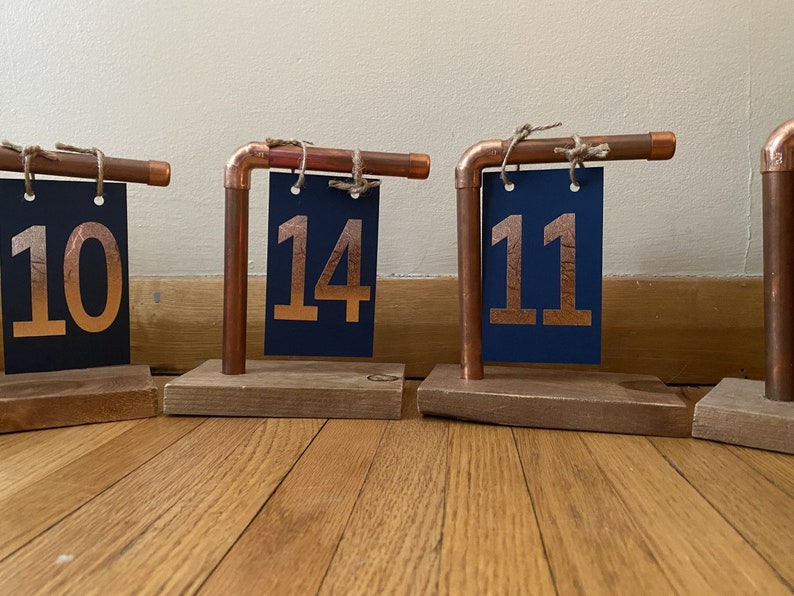 10 Custom Copper Table Number Holders - Etsy