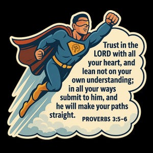 Superhero Bible Verse Sticker | Christian Digital Download | Faith ...